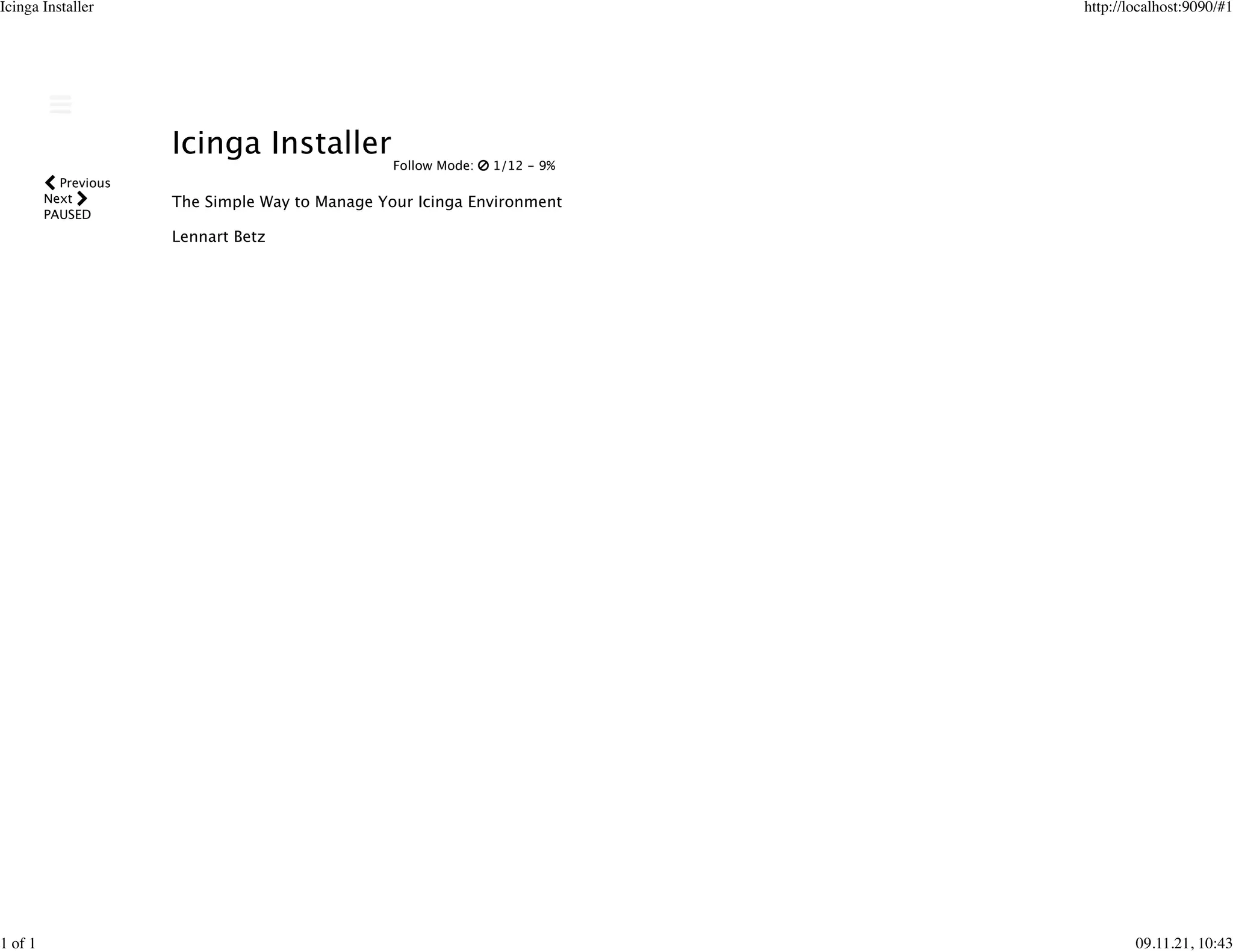 OSMC 2021 | Icinga-Installer – the easy way to your Icinga | PPT