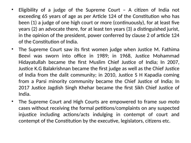 judiciary supreme court and high court of india explained | PPT