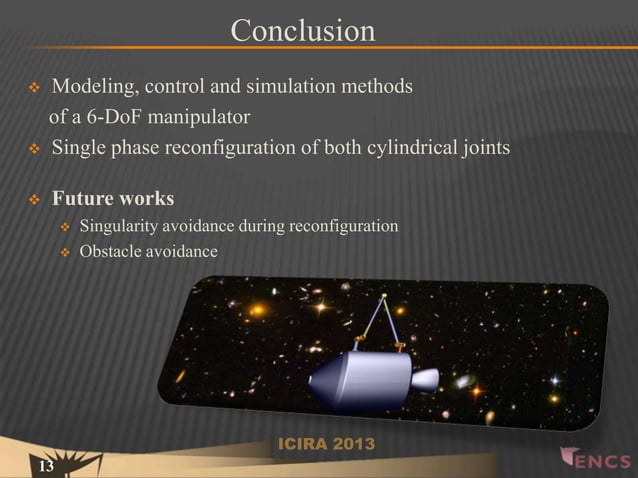 Modeling, Control and Simulation of a 6-DoF Reconfigurable Space Manipulator with Lockable ...