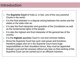 Appointment Of Judges Of Supreme Court | PPTX