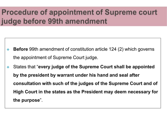 Appointment Of Judges Of Supreme Court | PPTX | Legal Services Industry ...