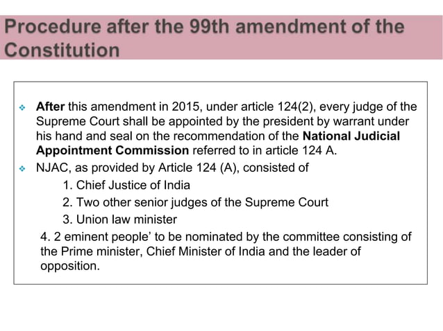 Appointment Of Judges Of Supreme Court | PPTX | Legal Services Industry ...