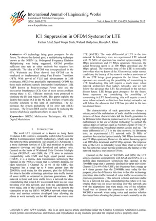 Ici suppression in ofdm systems for lte | PDF