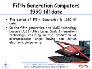 Introduction to Computers and I.T- Generations of Computers | PPT
