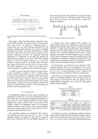 Performance Comparison of Identification Methods Applied to Power Systems for FACTS Controller ...