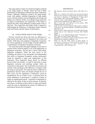 (2008) Impact of Gender on Fingerprint Recognition Systems | PDF