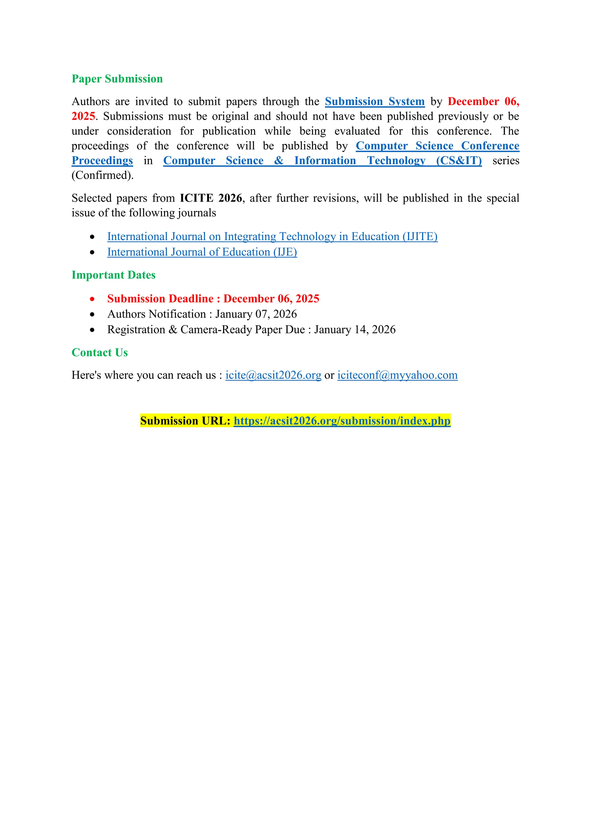 14th International Conference on Information Technology in Education ...