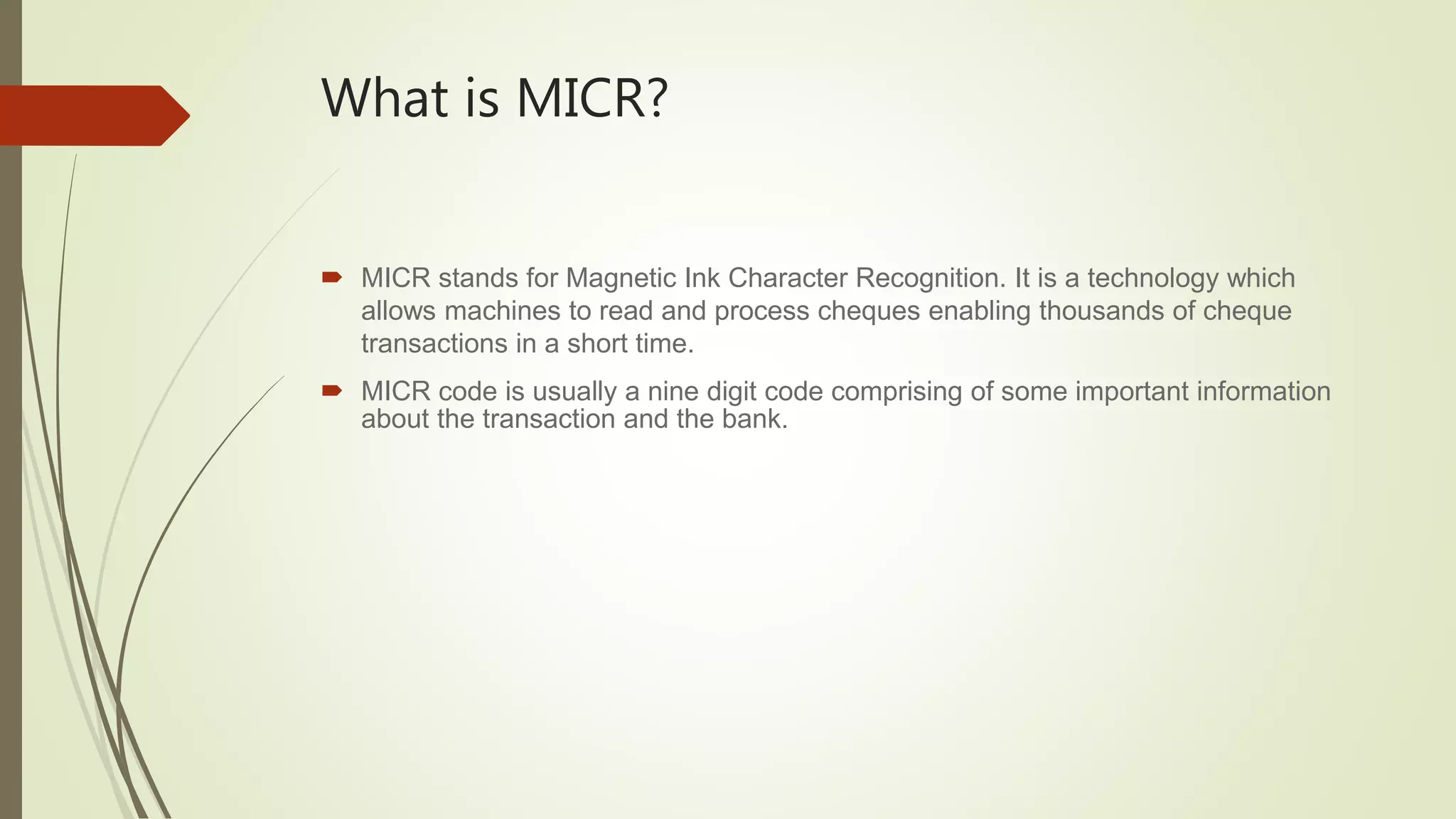MICR magnetic ink character reader | PPTX