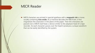 MICR magnetic ink character reader | PPTX