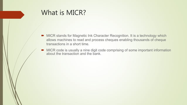 MICR magnetic ink character reader | PPTX