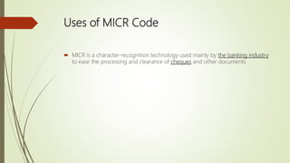 MICR magnetic ink character reader | PPTX