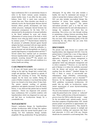 The association of Hypothyroidism medications and Systemic Lupus ...