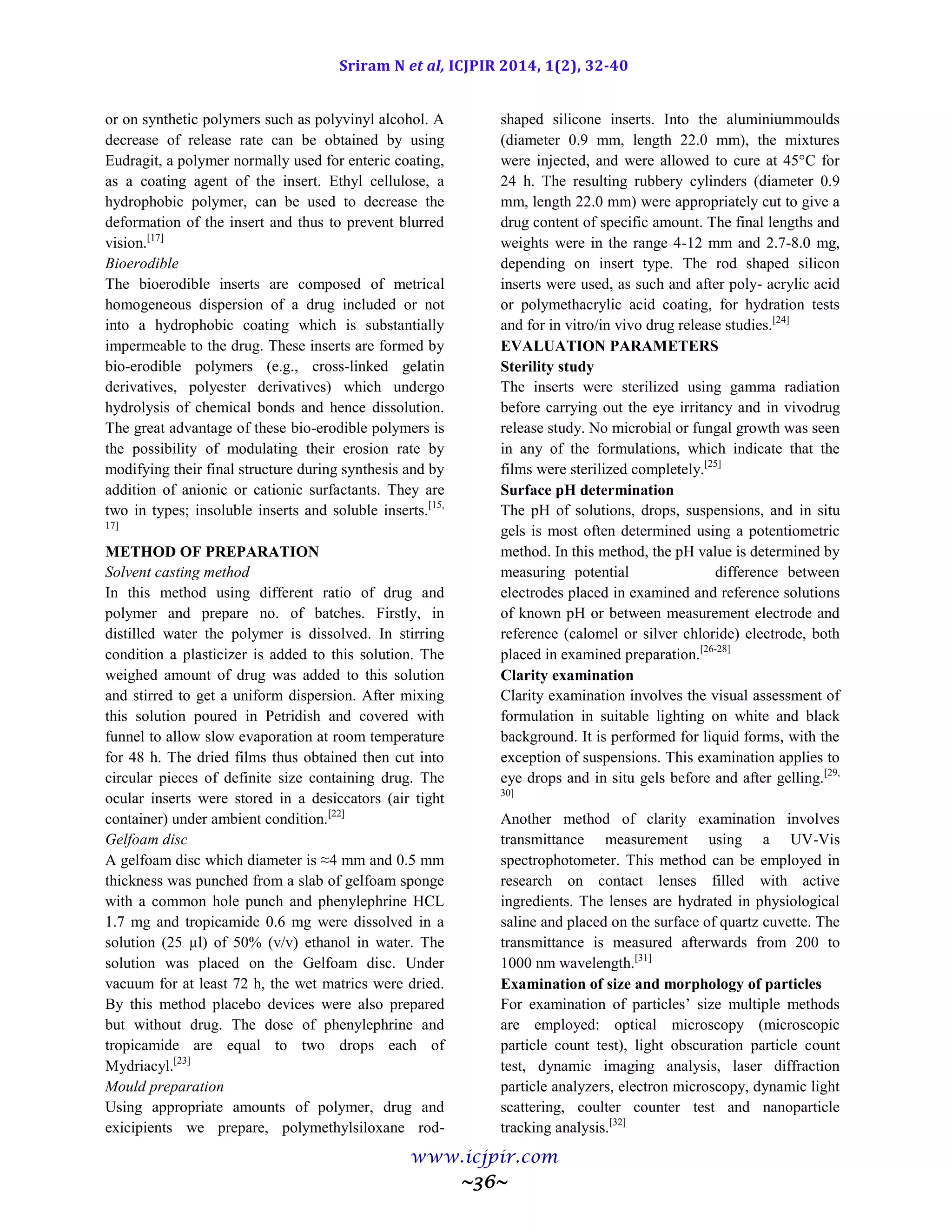 AN OVERVIEW OF OCULAR DRUG DELIVERY SYSTEM INCLUDING ROLE OF OCULAR ...