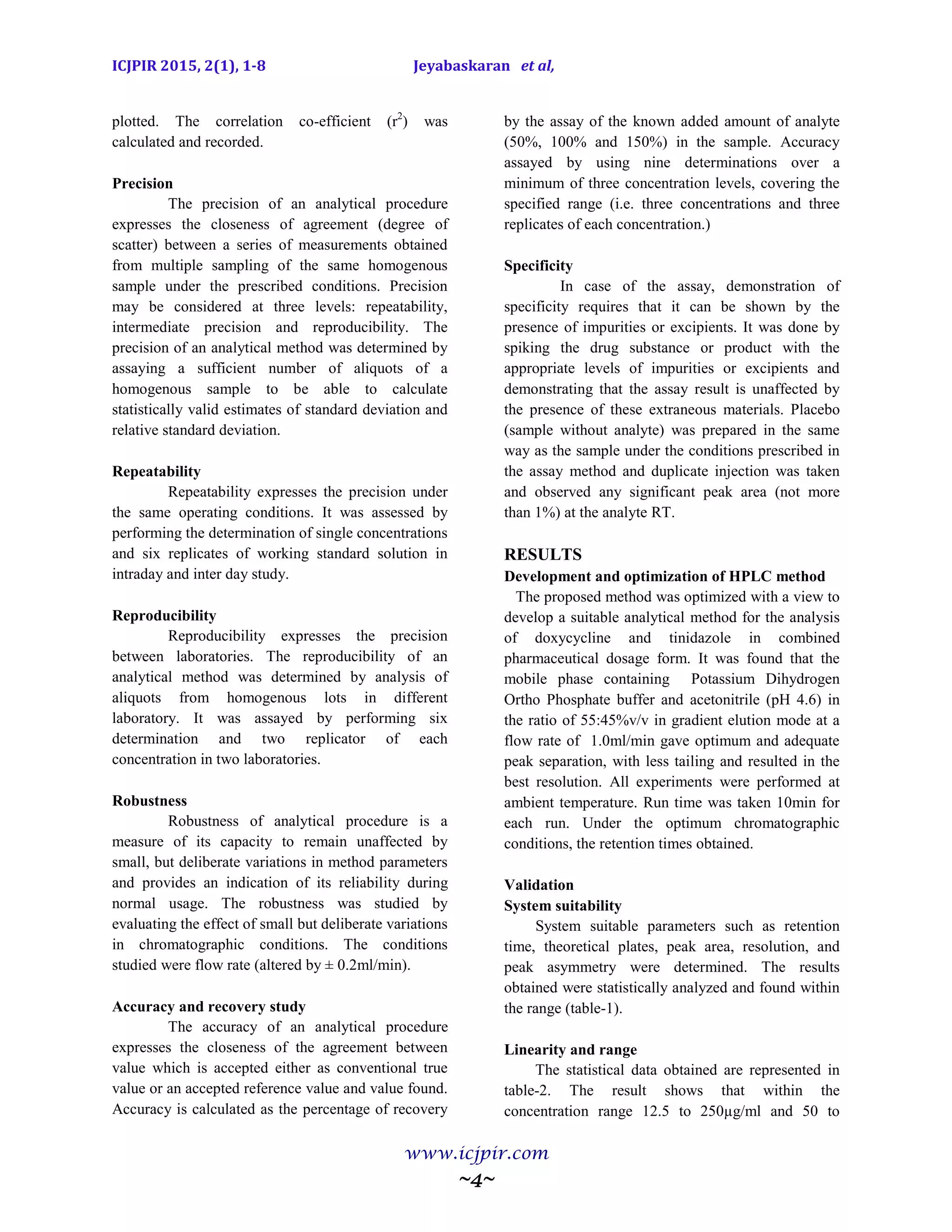 A Newly Validated Hplc Method Development For Simultaneous Estimation