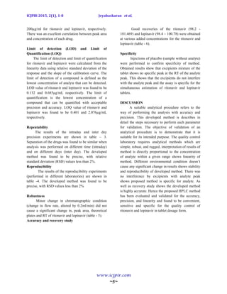 A newly validated HPLC method development for simultaneous estimation of ritonavir and lopinavir ...