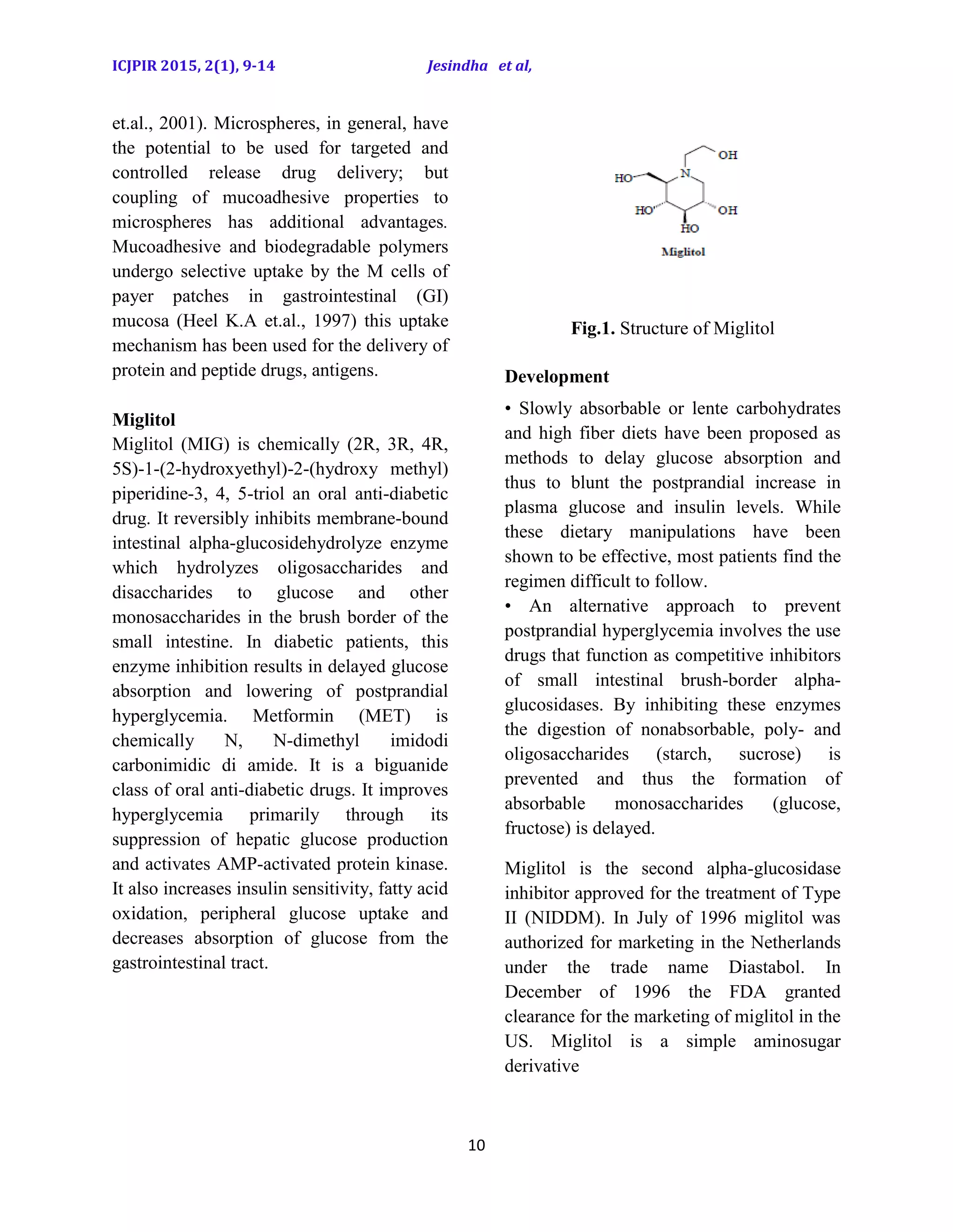 Formulation of an alpha Glucosidase Inhibitors Drug as Mucoadhesive ...