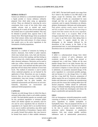 Development of Suitable Pharmaceutical Dosage forms through Herbal ...