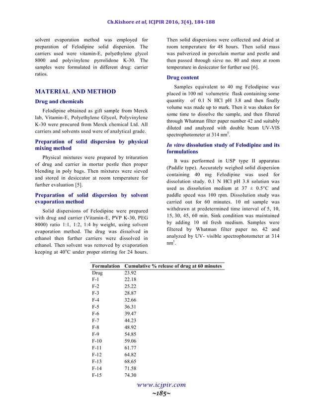 Effect of hydrophilic polymers on solubility of some antihypertentives drugs by enhancement of ...
