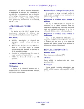 A new analytical method development and validation for the simultaneus estimation of albuterol ...