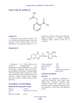 A new RP -HPLC method development and validation for simultaneous estimation of aspirin and ...