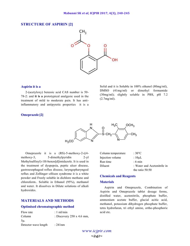 A new RP -HPLC method development and validation for simultaneous estimation of aspirin and ...