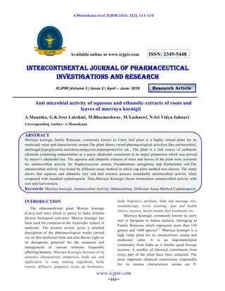 Anti microbial activity of aqueous and ethanolic extracts of roots and ...
