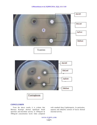 Anti microbial activity of aqueous and ethanolic extracts of roots and ...