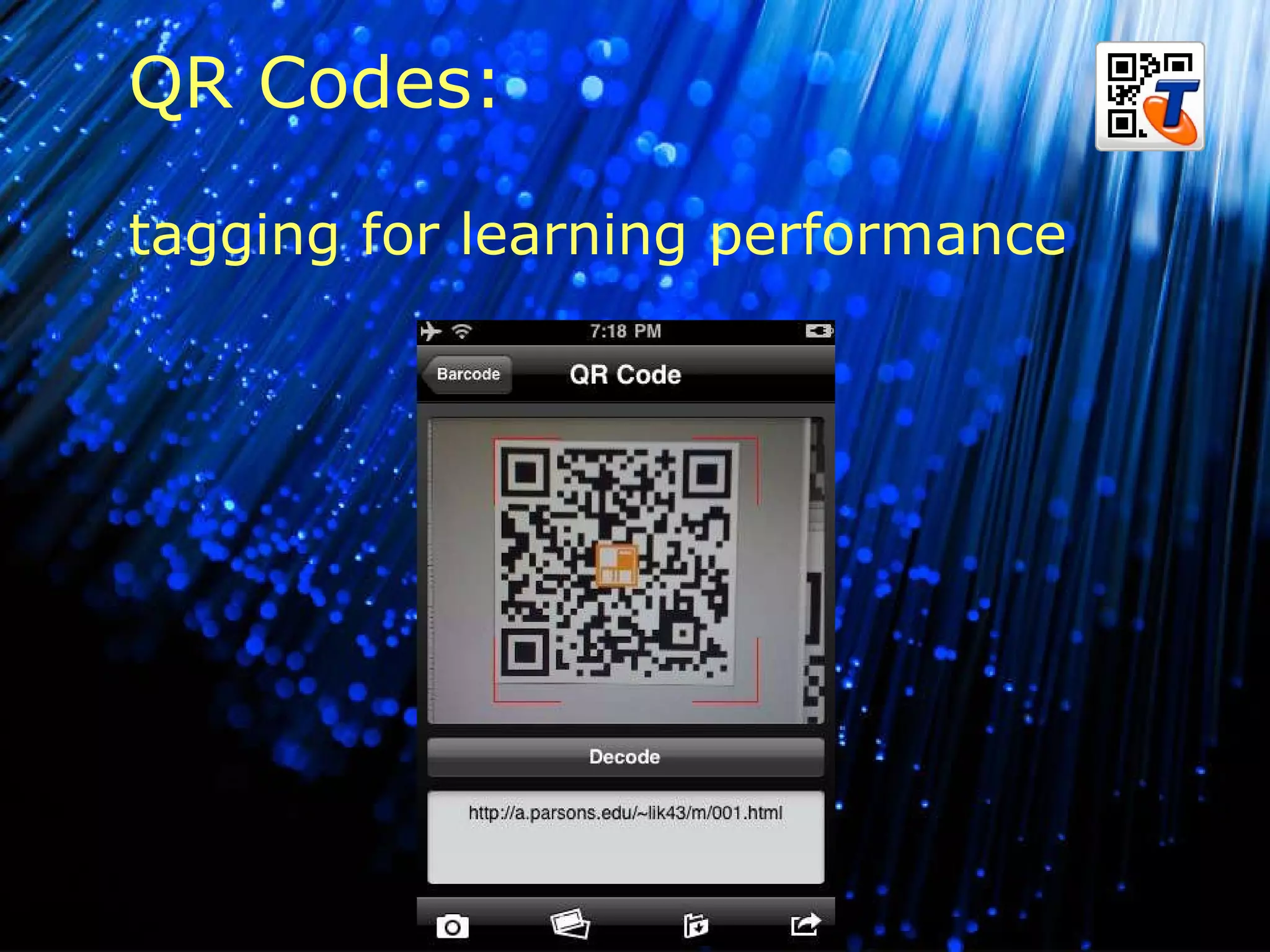 QR Codes: tagging for learning performance | PPT