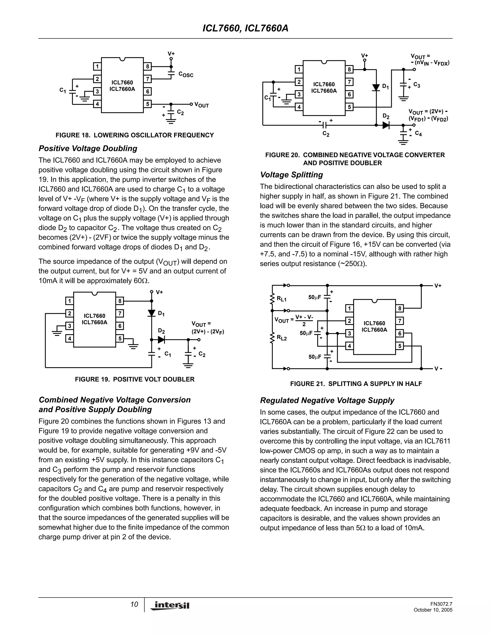 ICL7660 Monolithic CMOS Voltage Converters | PDF