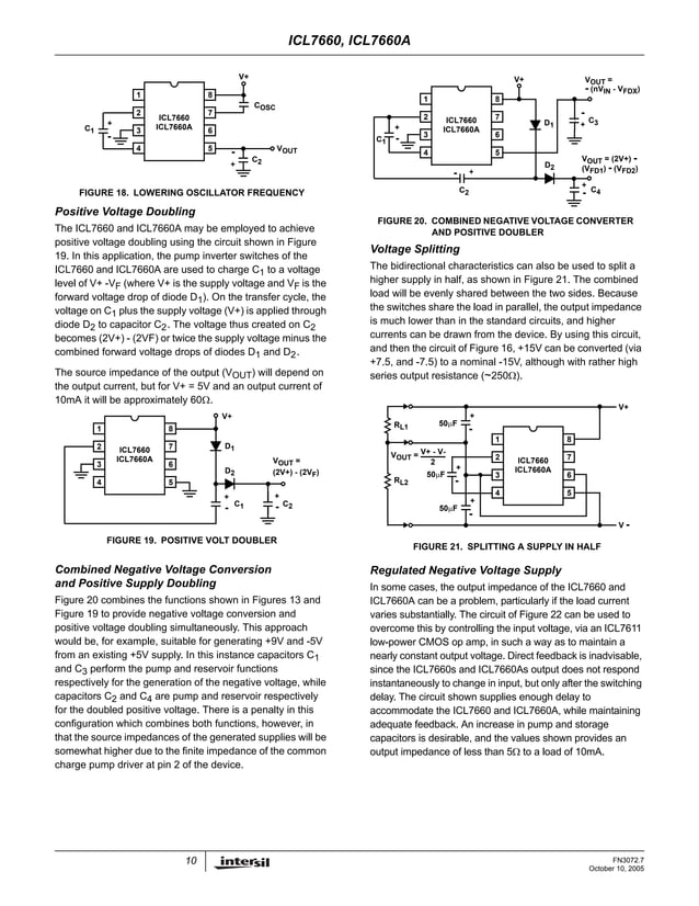 ICL7660 Monolithic CMOS Voltage Converters | PDF