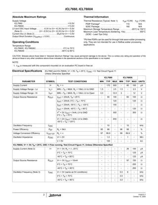 ICL7660 Monolithic CMOS Voltage Converters | PDF