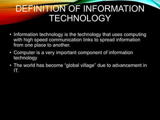 Introduction to Software Engineering & Information Technology | PPTX