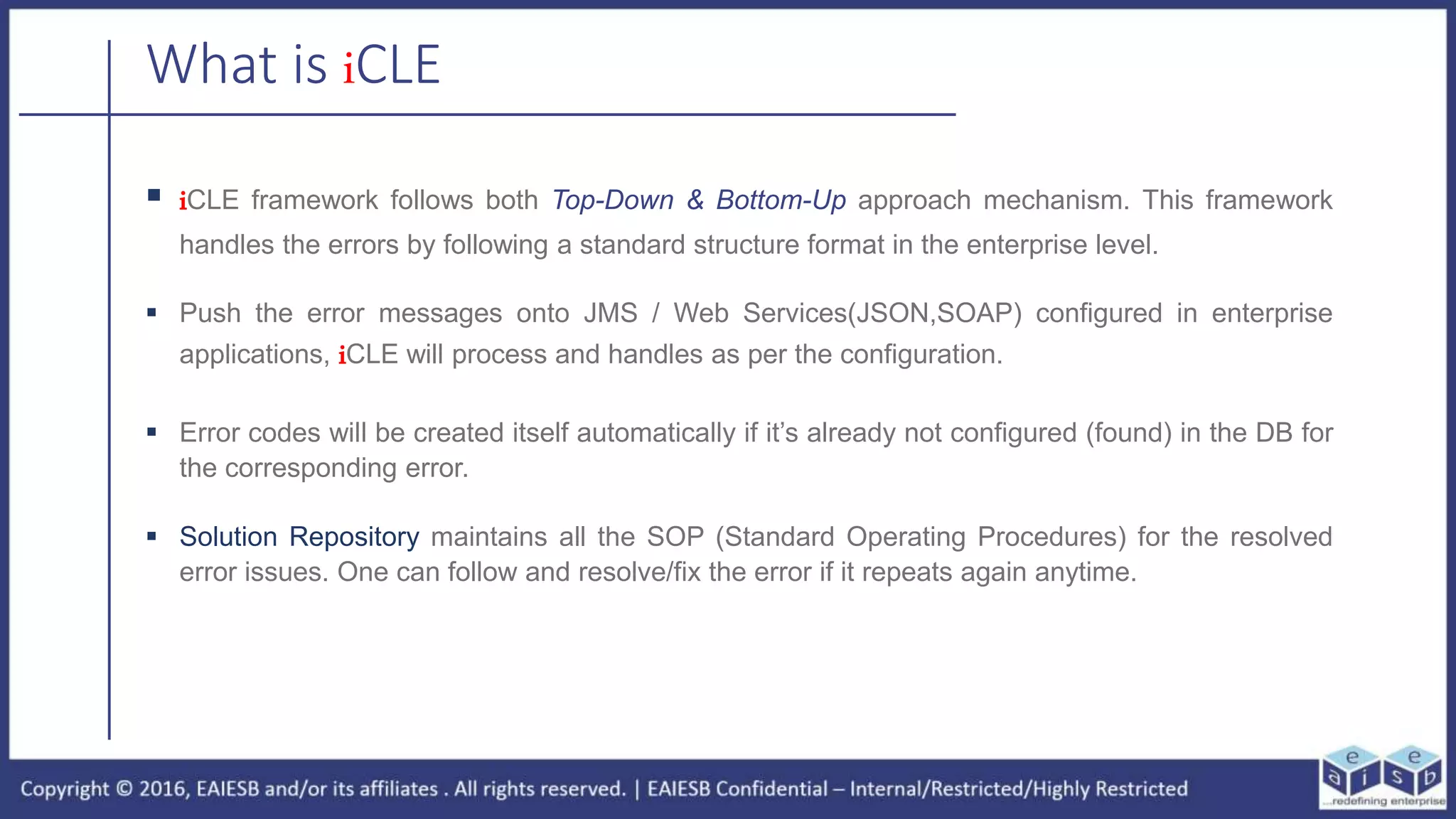 Tibco Intelligent Common Logging And Exception Handling Icle Ppt