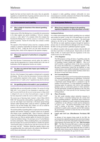 ICLG Guide to Gambling 2018, Ireland | PDF