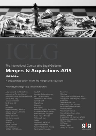 International Comparative Legal Guide to Mergers & Acquisitions 2019 | PDF