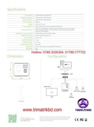ZKTeco iclock4000-G Bangladesh (01785-777722) | PDF