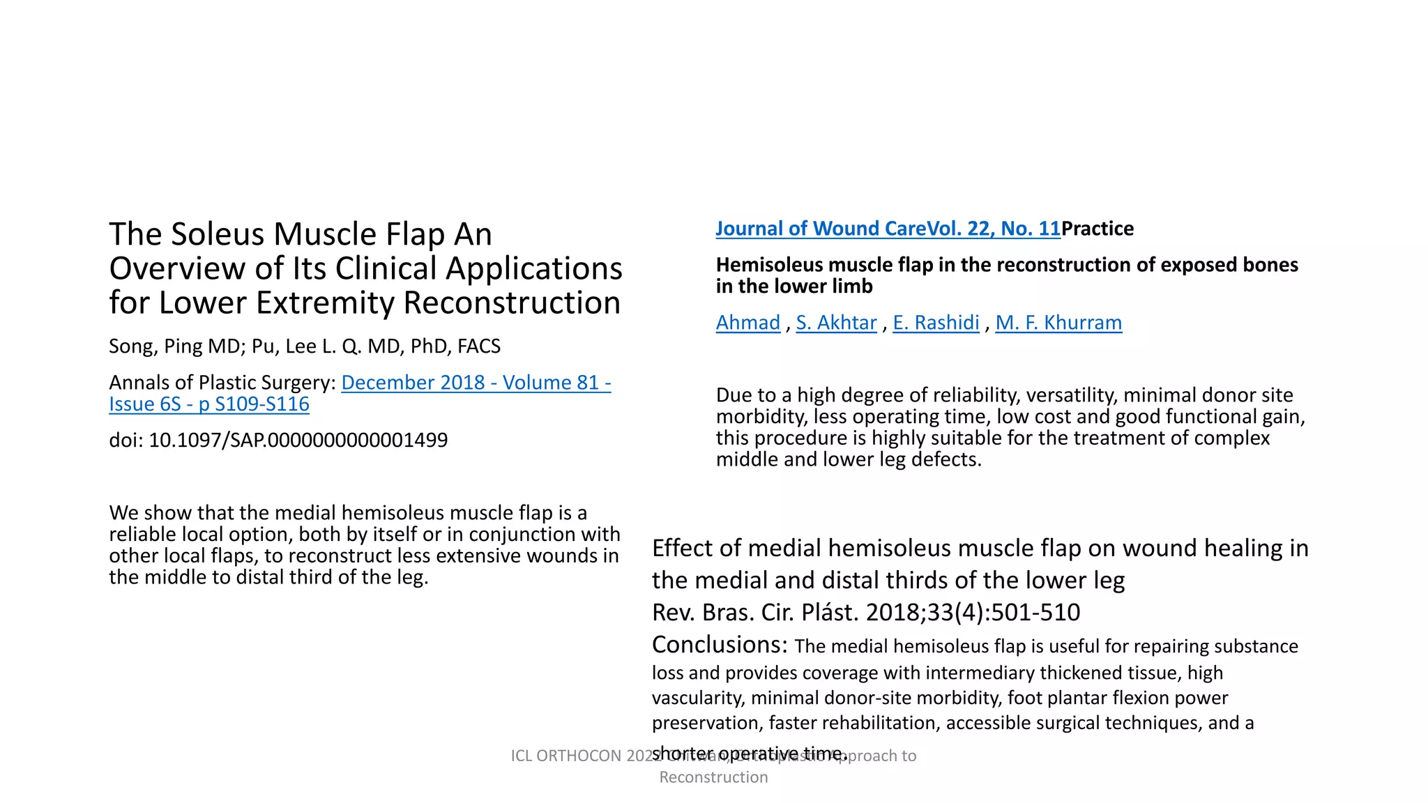ICL orthocon 2022 Soft Tissue Reconstruction Lower Limb.pptx