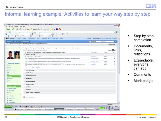 Showcase of social learning and immersive learning at IBM | PPT