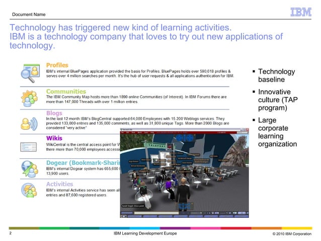 Showcase of social learning and immersive learning at IBM | PPT