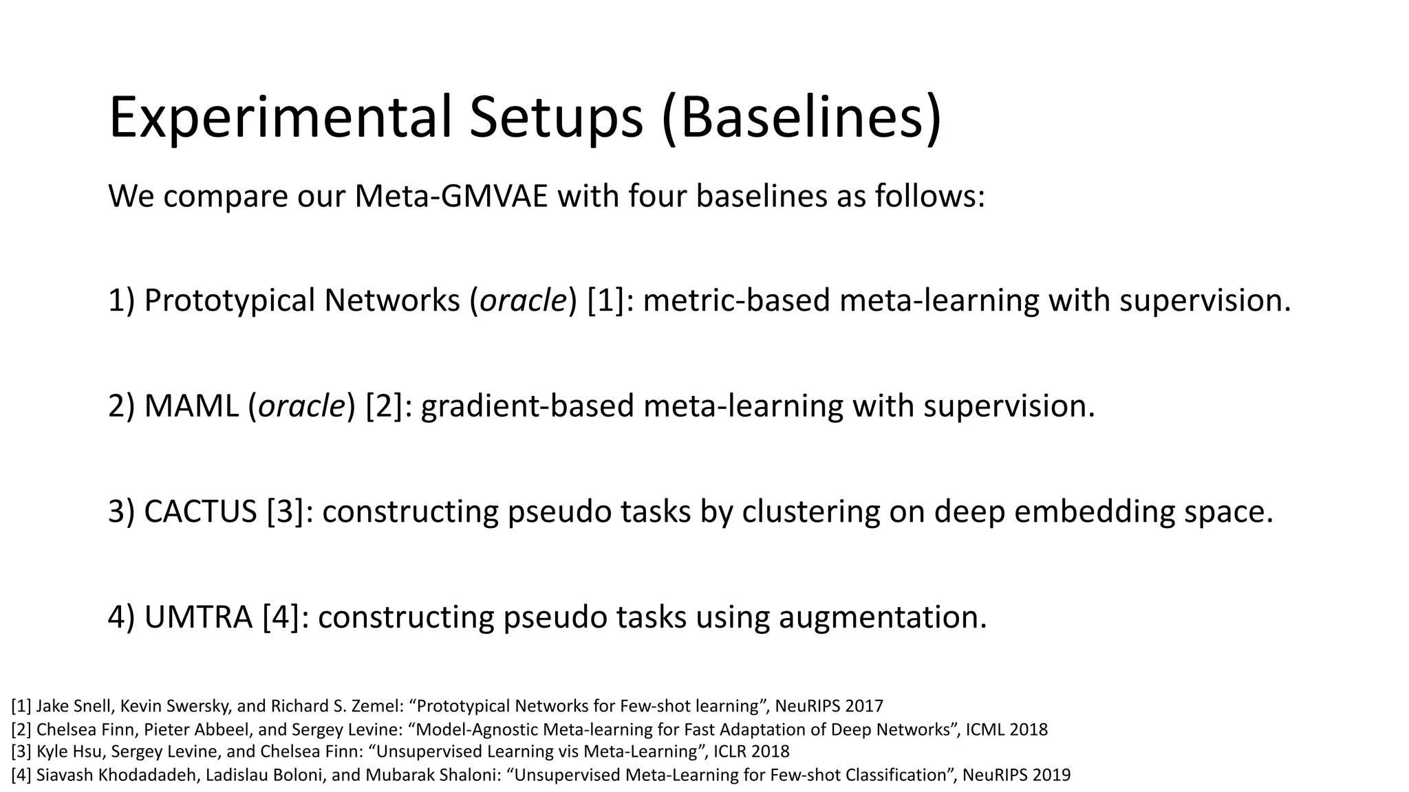 Meta-GMVAE: Mixture of Gaussian VAE for Unsupervised Meta-Learning | PPT