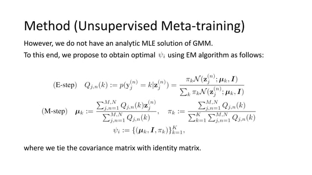Meta-GMVAE: Mixture of Gaussian VAE for Unsupervised Meta-Learning | PPT