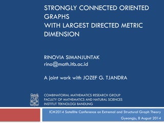Directed metric dimension of oriented graphs | PPTX