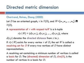 Directed metric dimension of oriented graphs | PPTX