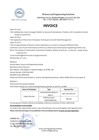 Icmae 2014 invoice-e0107 | PDF
