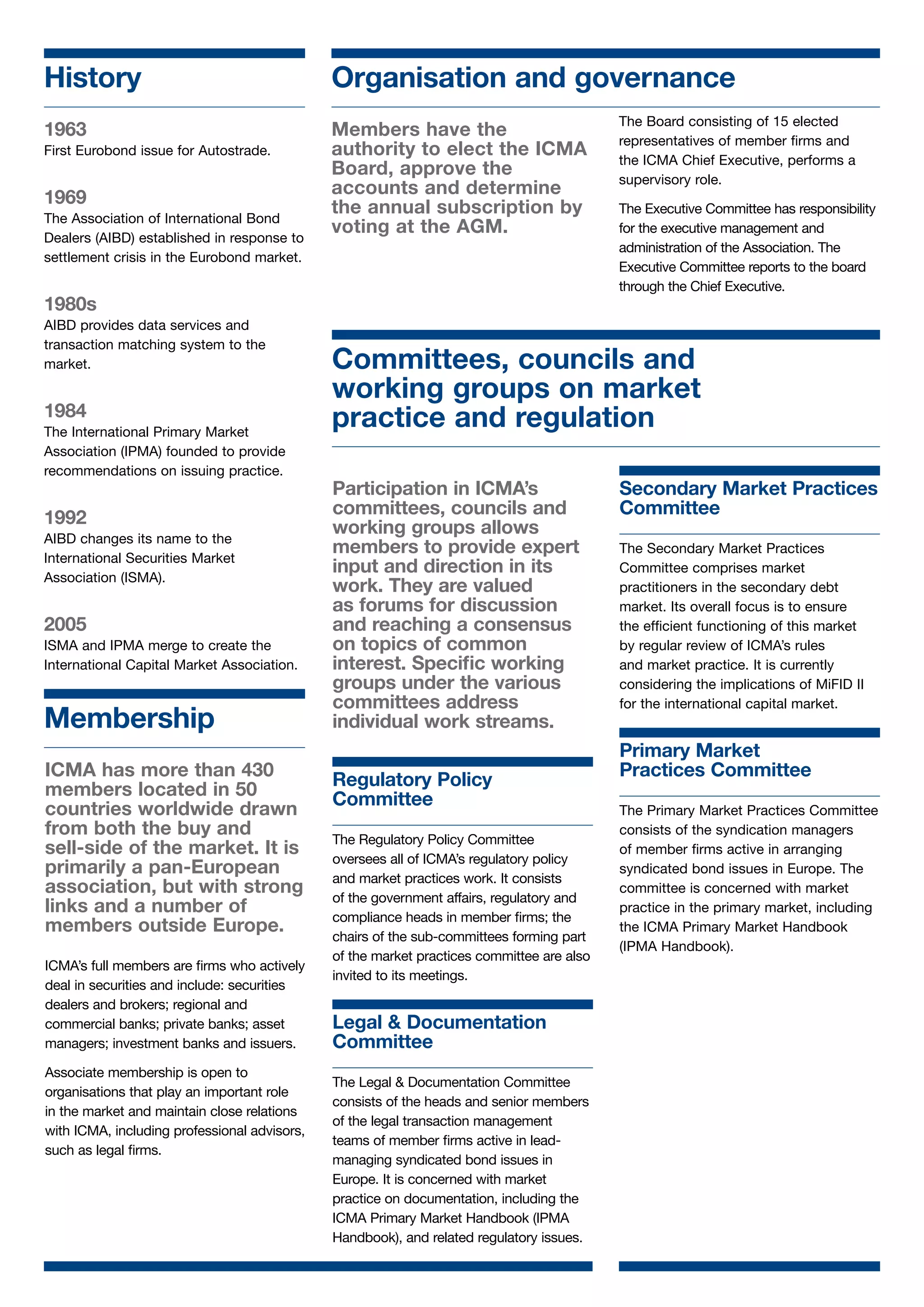 Overview of the International Capital Market Association – ICMA | PDF