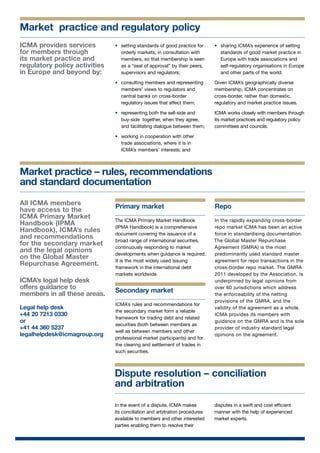 Overview of the International Capital Market Association – ICMA | PDF