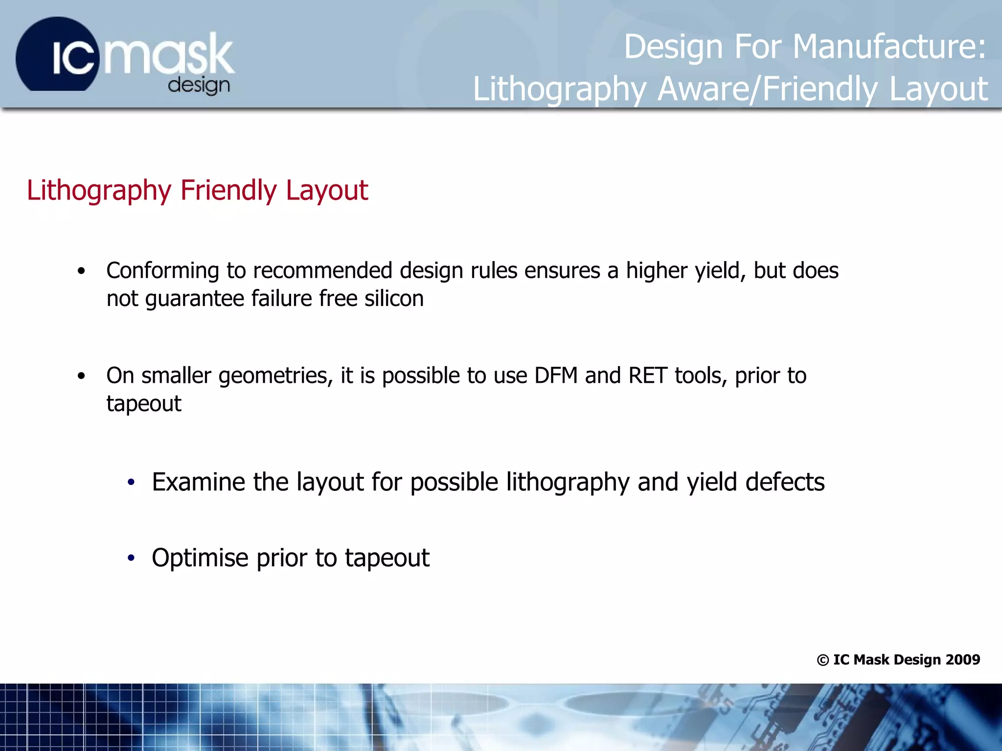 IC Mask Design Nmi Presentation 2009 | PPT