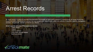 Instant Checkmate Background Check Glossary | PPTX | Crime & Harmful ...