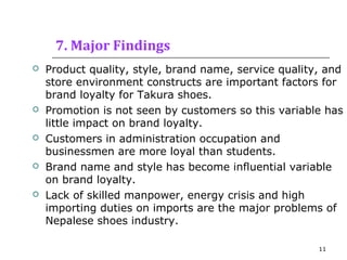 Brand Loyalty of Takura Shoes | PPT