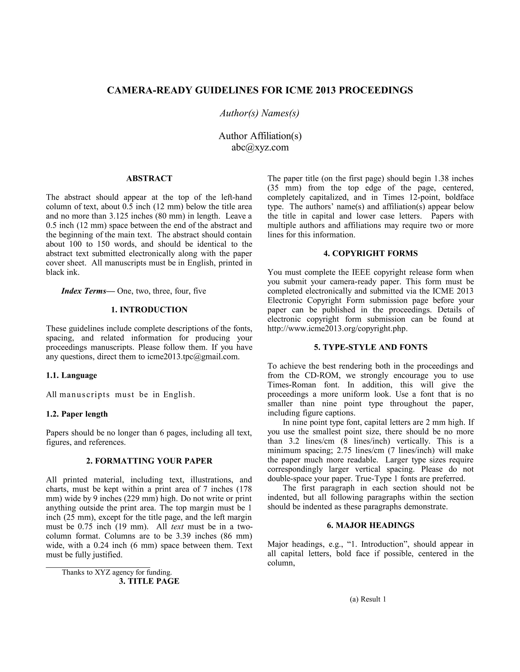 Icme2013templatecr | DOC